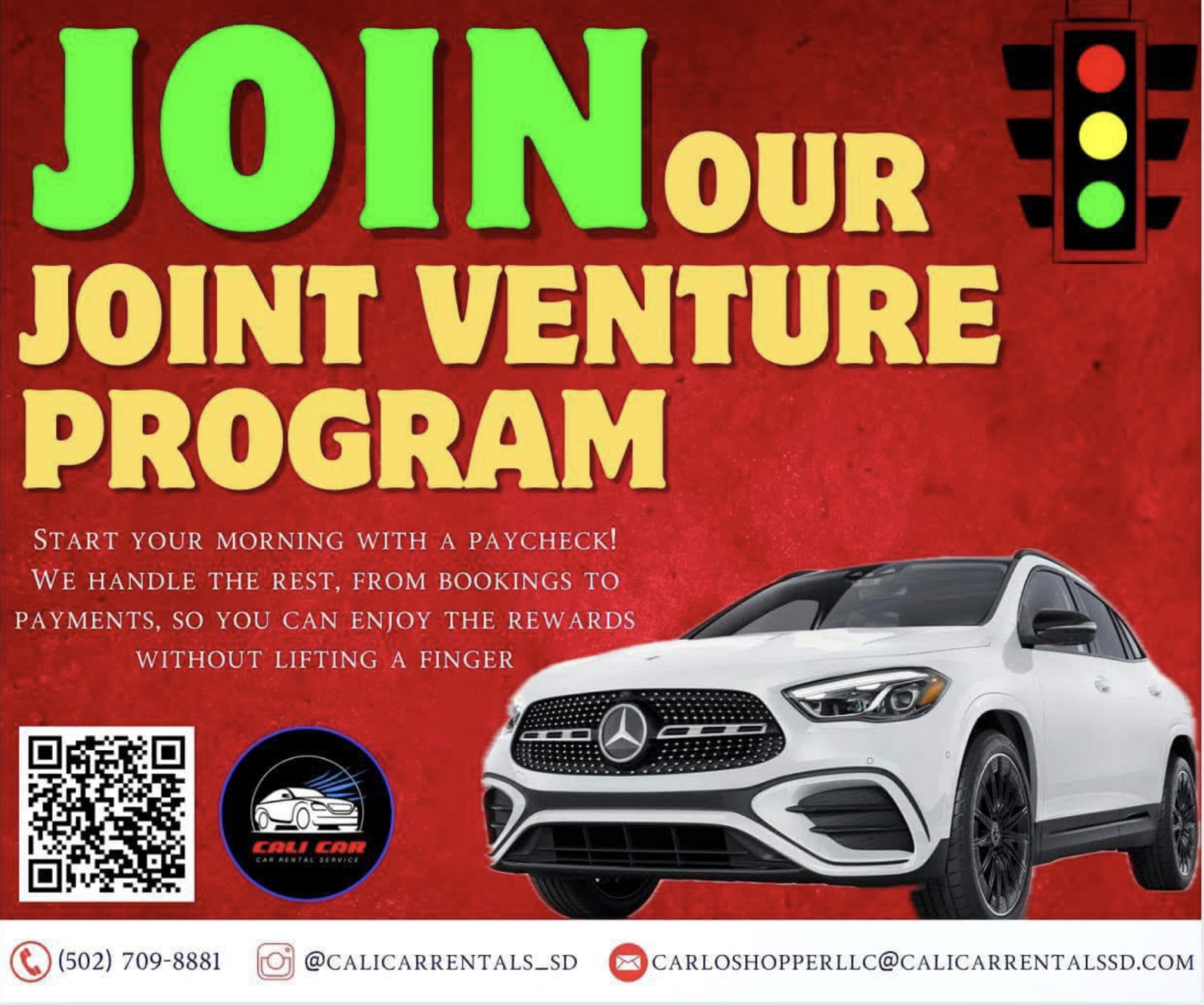 Join our JV Program - Cali Car Rentals